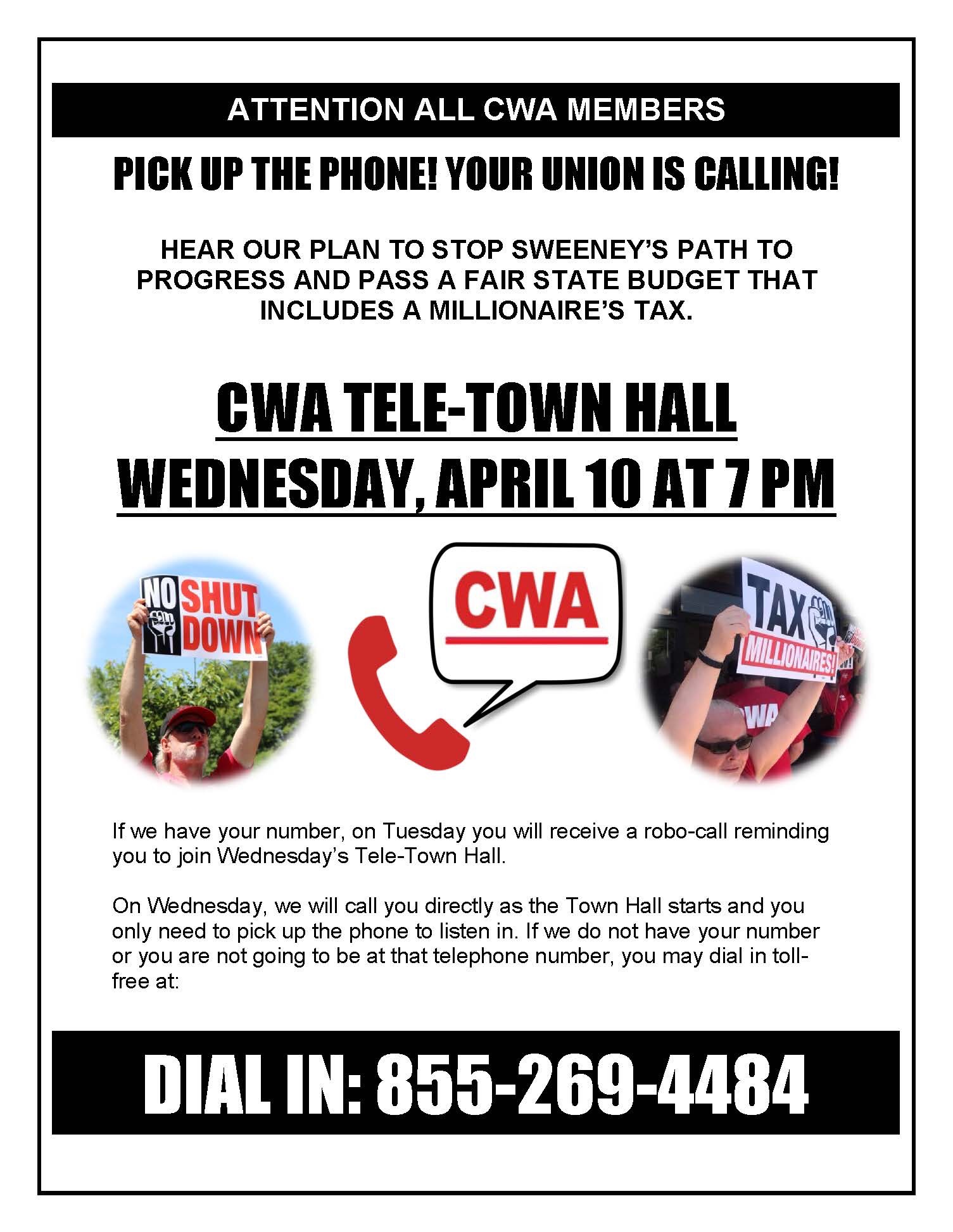 Tele-Town Hall Call 4/10 | CWA Local 1033